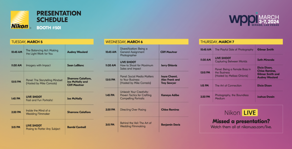 WPPI Vendor Schedule | WPPI